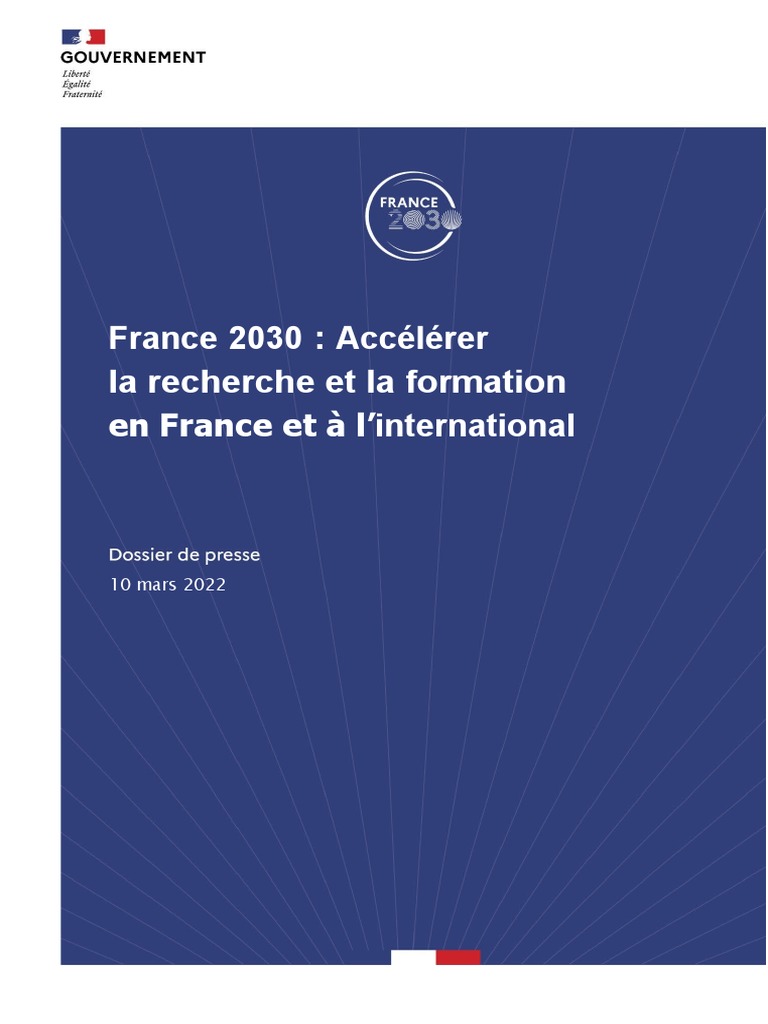 France 2030 Acceler La Recherche Et La Formation en France Et A | PDF | Sciences sociales