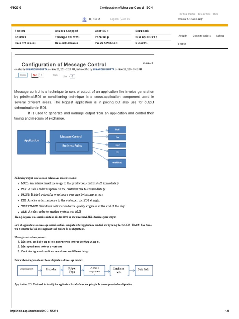 SAP Message Control Guide | PDF | Electronic Data Interchange | Software