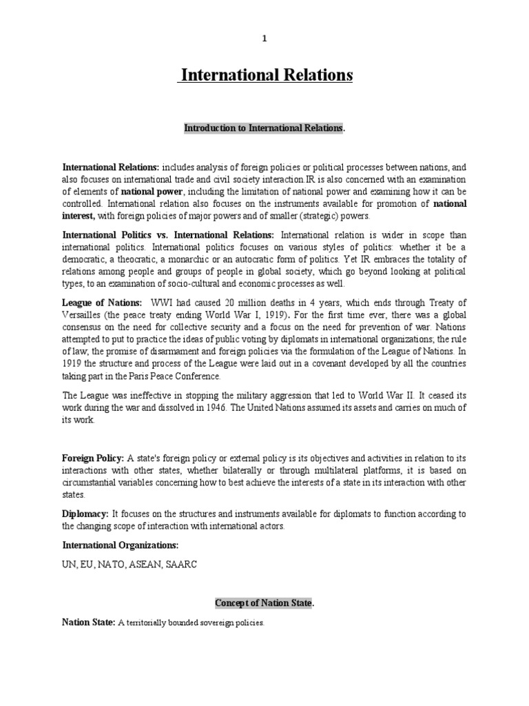 Introduction to International Relations | PDF | History