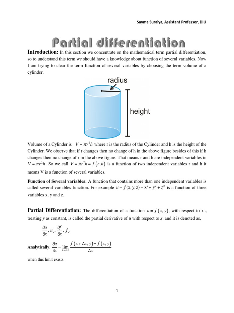 Partial Differentiation NFE | PDF | Derivative | Mathematical Physics
