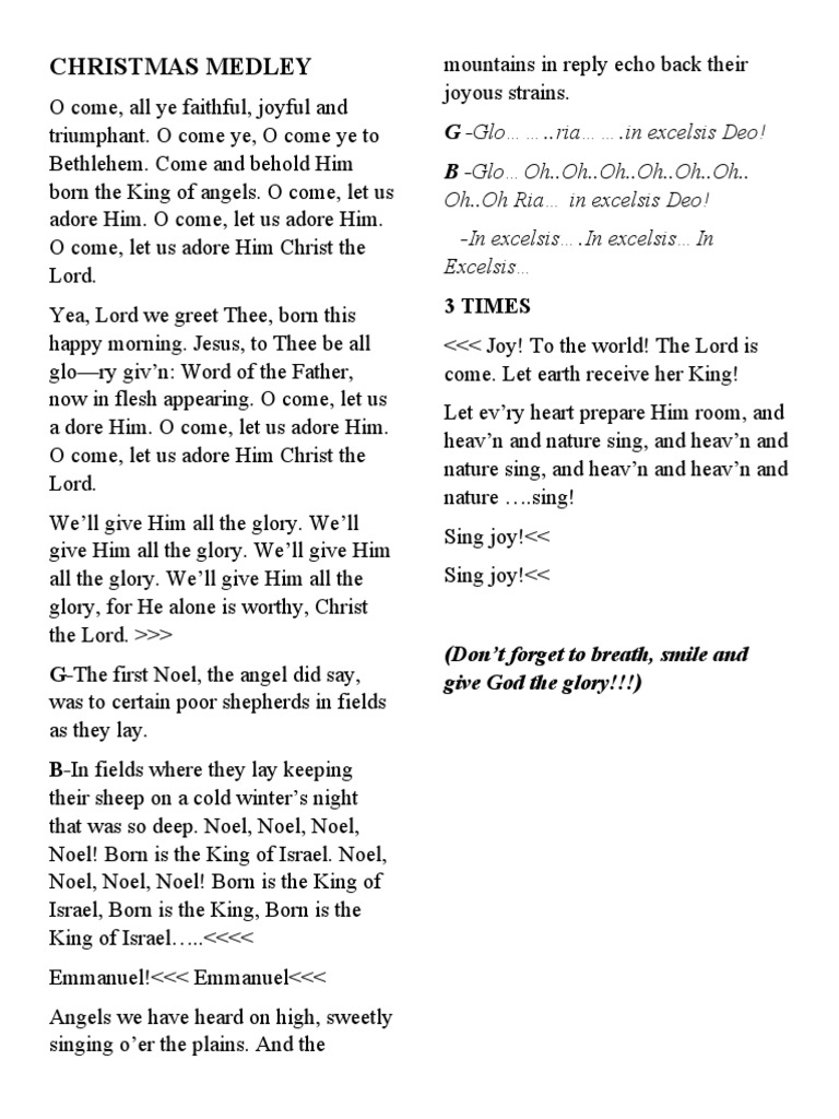 Christmas Medley Lyrics Compilation | PDF