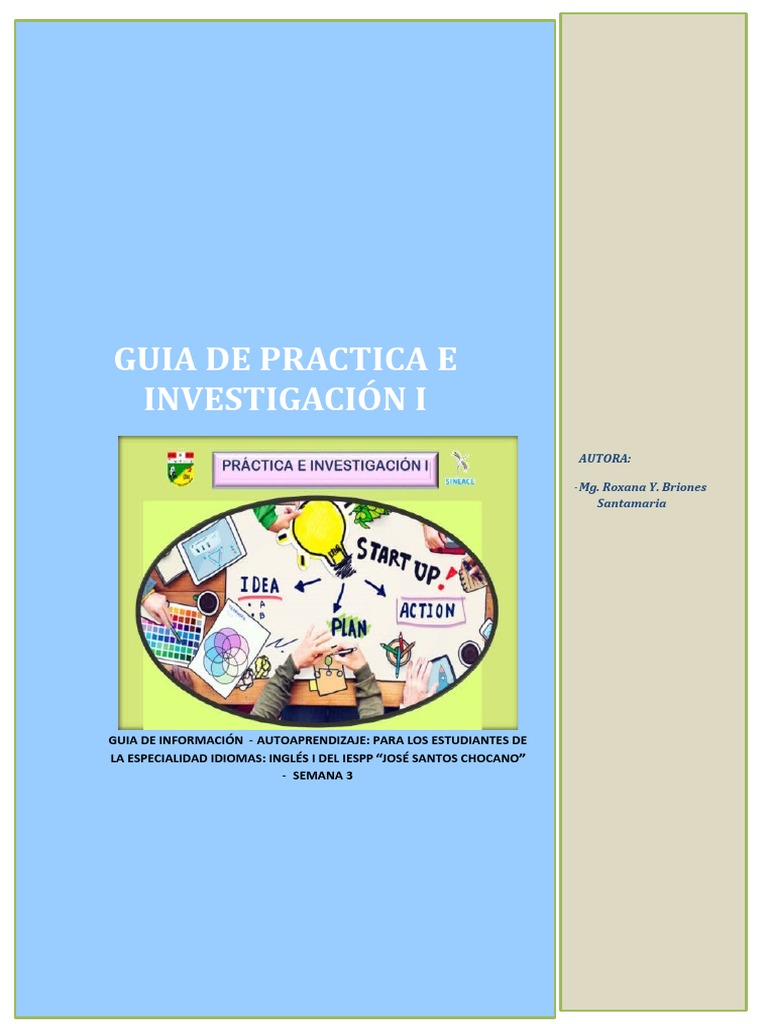 FICHA DE PRACTICA E INVESTIGACIÓN I - 2023 SEM 3 Tecnicas para Aprender A Observar | PDF ...