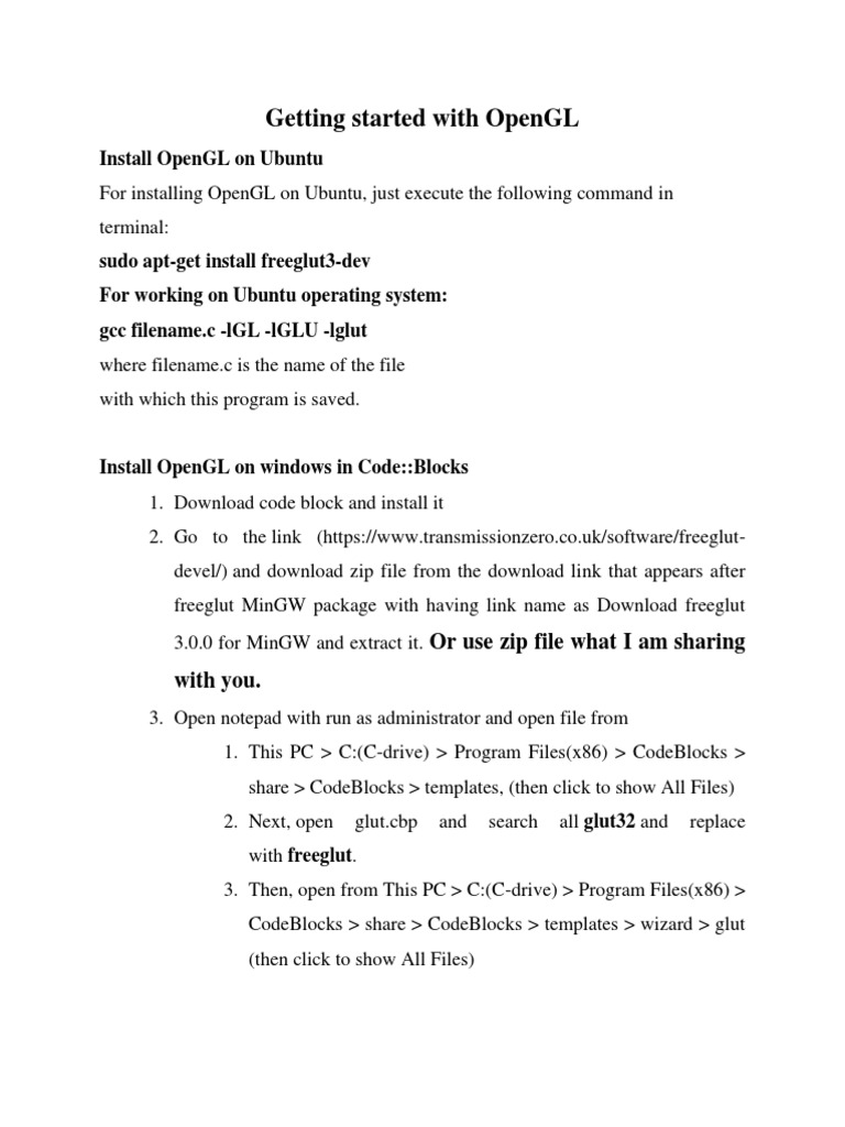 Getting Started With Opengl Pdf