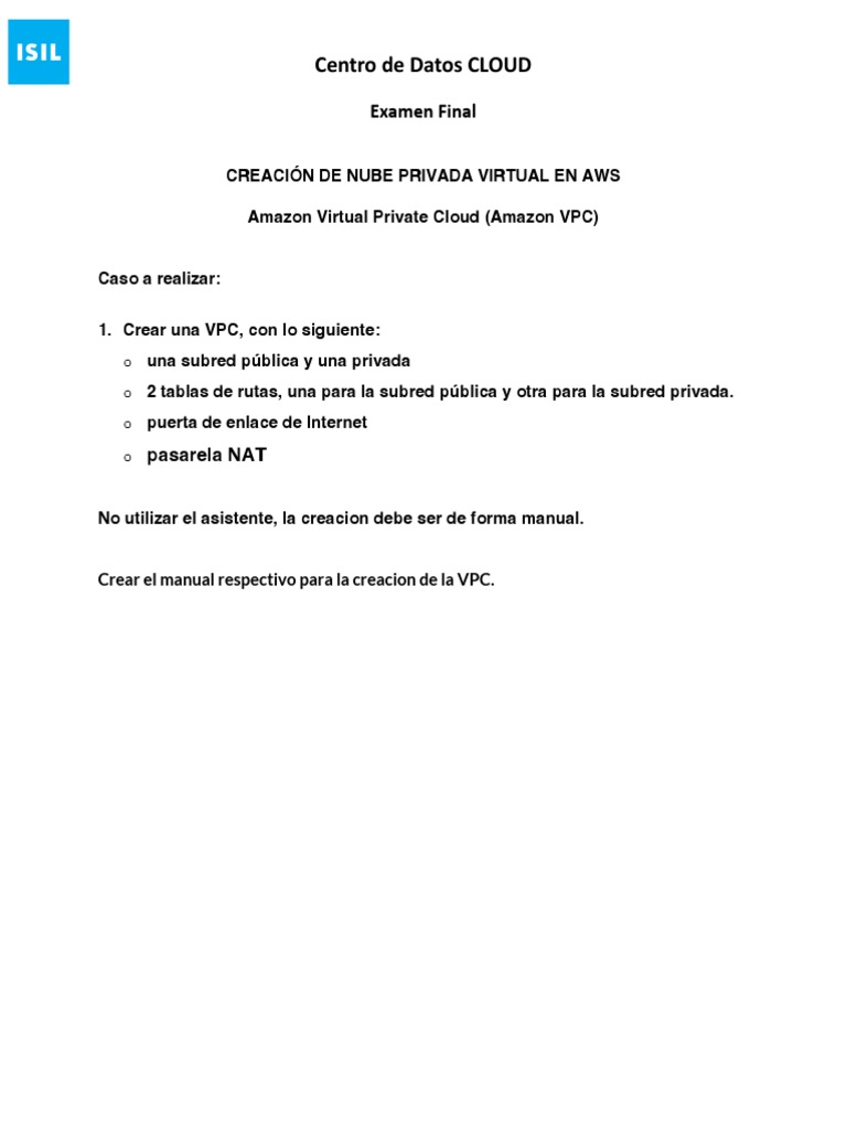 Examen Final Centro de Datos CLOUD | PDF