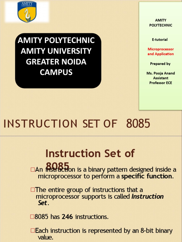 8085 Instruction Set | PDF