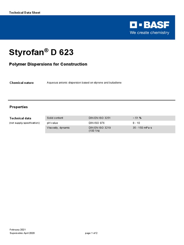 Styrofan+D+623 TDS 30743868-2 | PDF | Viscosity | Data