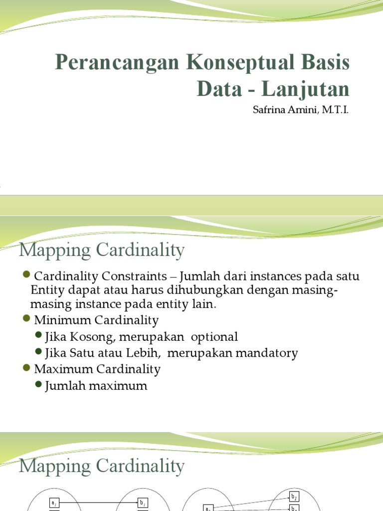 Perancangan Basis Data - Mapping Cardinality Dan Transformasi ERD Ke Relasi | PDF