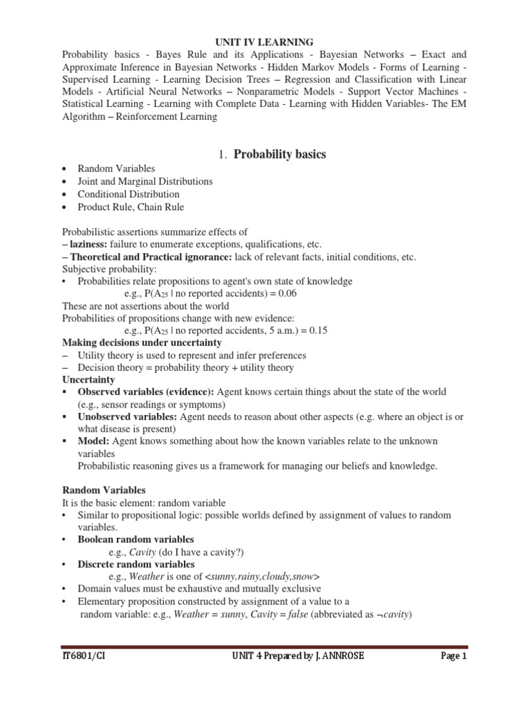 IT8601 unitIV | PDF | Support Vector Machine | Statistical Classification