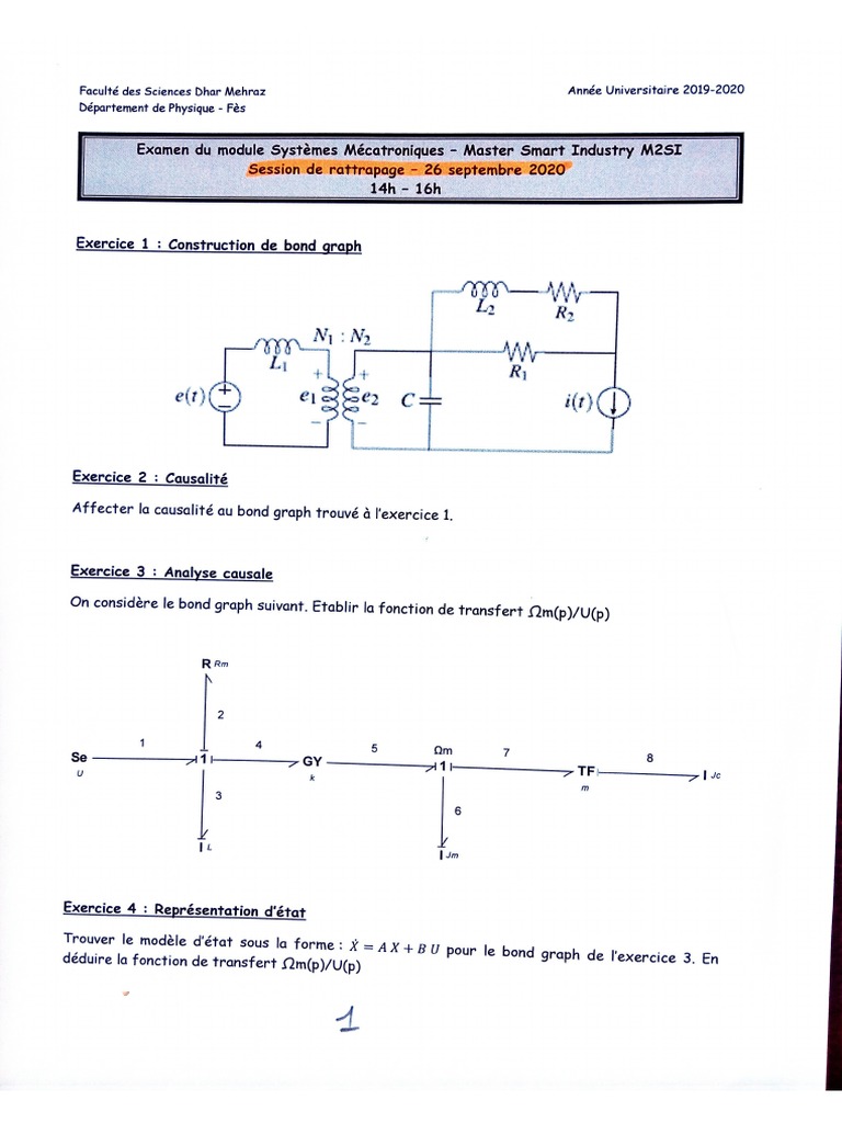 Examen Système Mécatronique | PDF