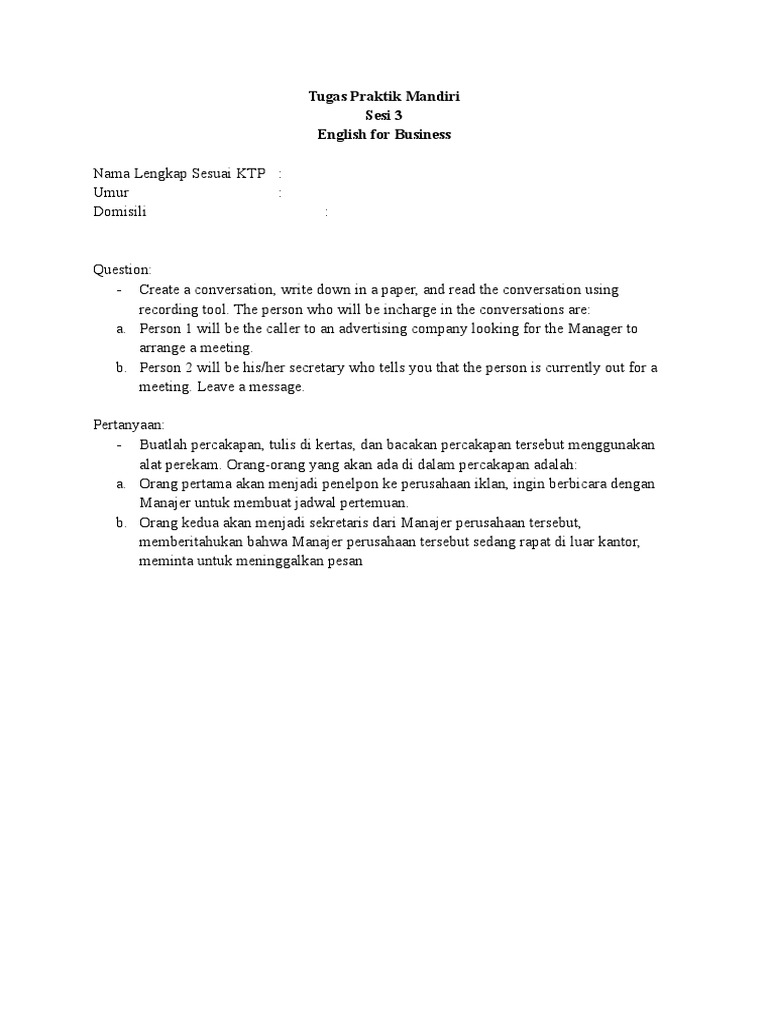 TPM SESI 3 Telephoning Skills | PDF