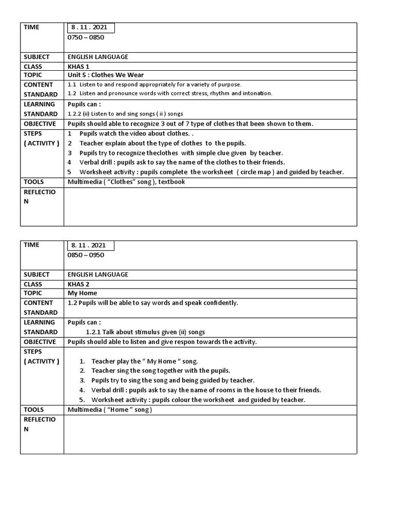English Lessons on Clothes and Home | PDF | Language Arts & Discipline ...