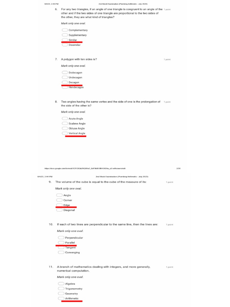Plumbing Arithmetic Terms | PDF