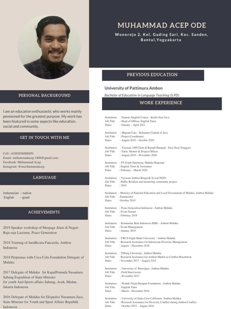 CV Muhammad Acep Ode PDF | PDF