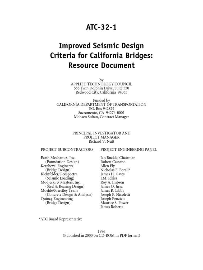 Atc32 1TOC | PDF | Solid Mechanics | Structural Engineering
