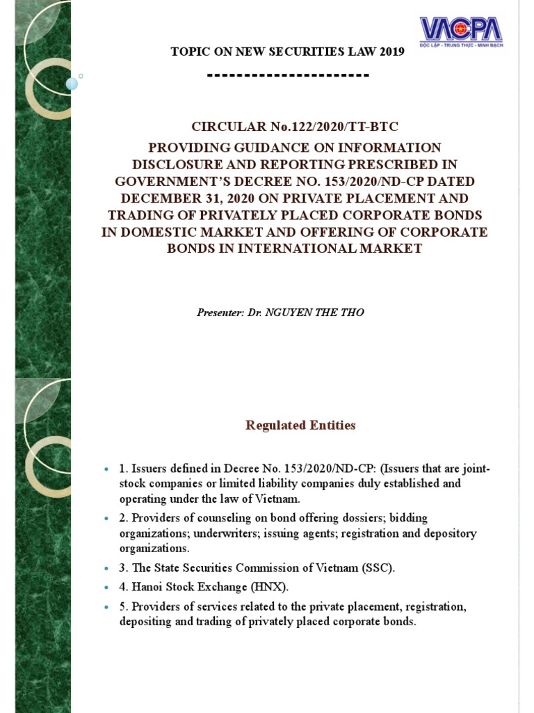 CIRCULAR No.122-2020-TT-BTC | PDF | Bonds (Finance) | Securities (Finance)