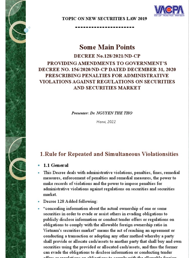 DECREE No.128-2021-ND-CP | PDF | Board Of Directors | Audit Committee