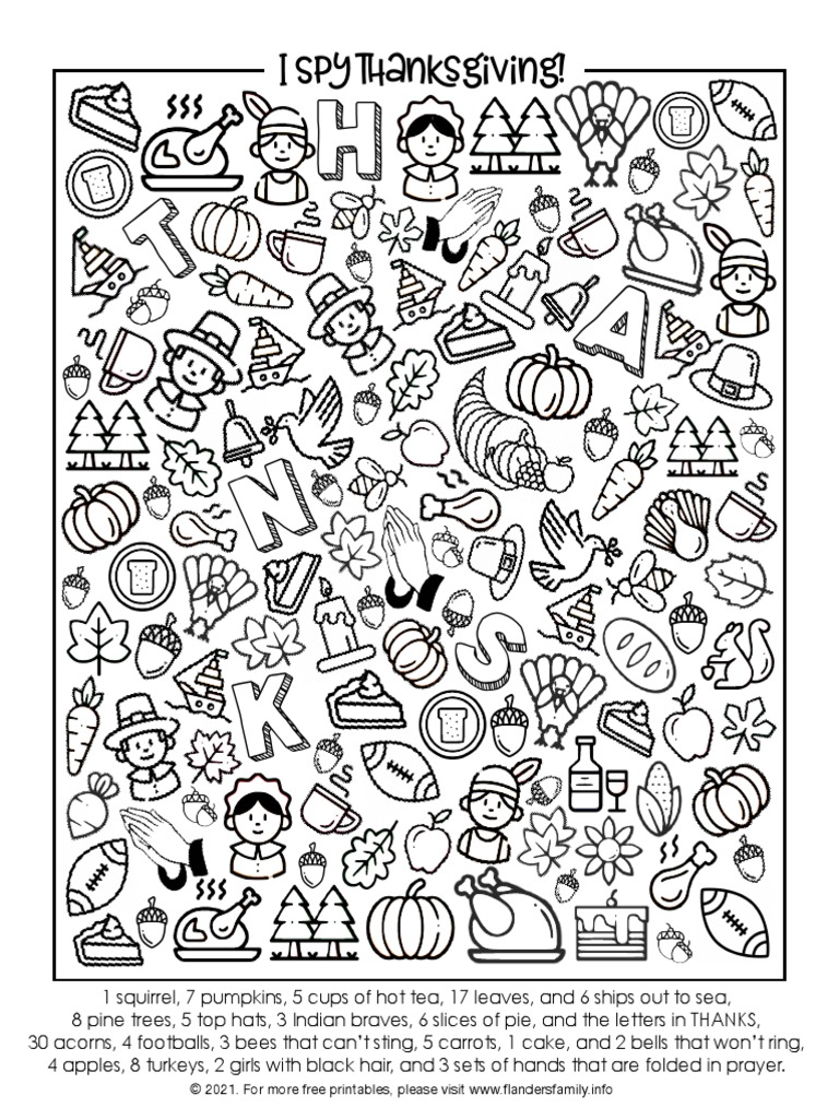 Print I SPY Thanksgiving 1 | PDF | Cooking, Food & Wine