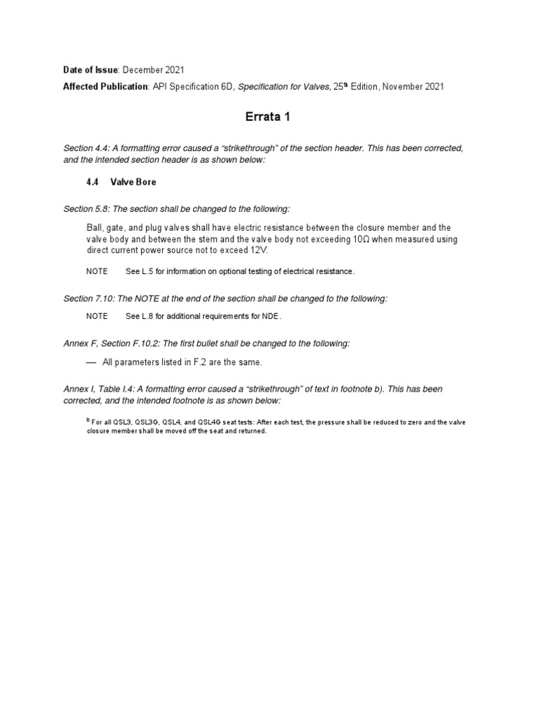 6D E25 Errata 1 | PDF