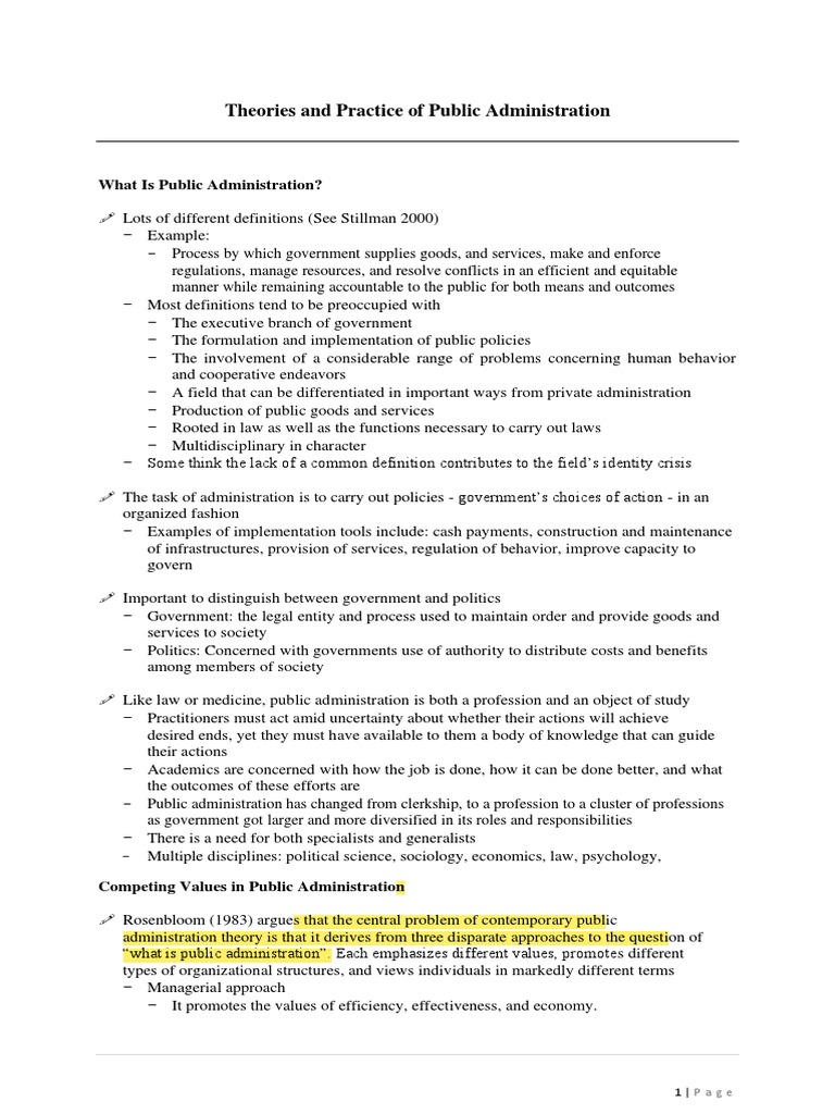 Theories and Practice of Public Administration | PDF | Public ...