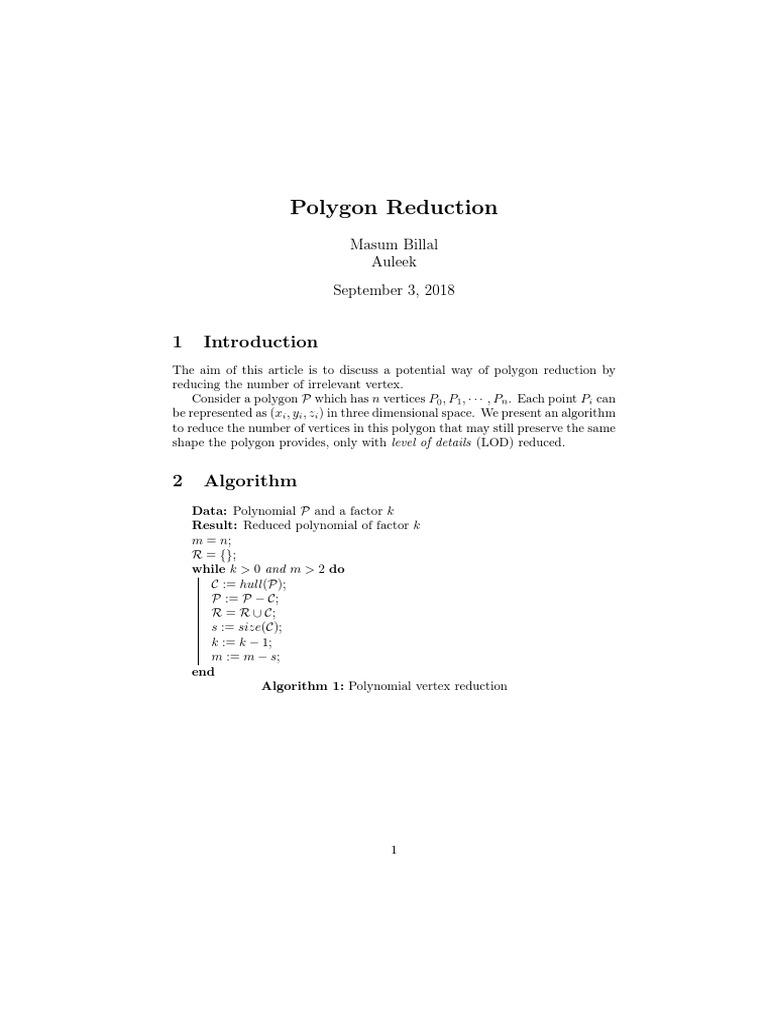 Iterative Hull Reduction | PDF