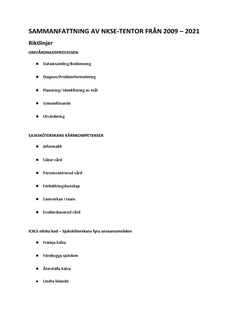 Nkse Sammanfattning - Word | PDF