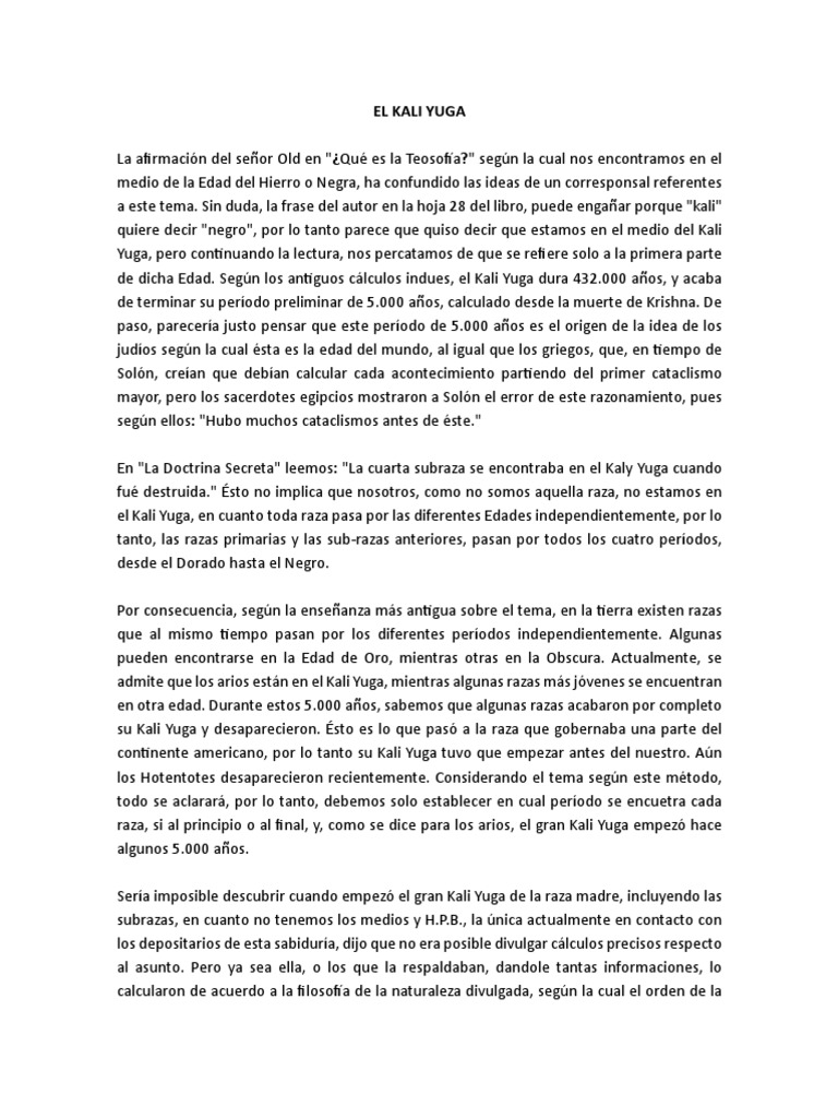 El Kali Yuga | PDF | Conocimiento