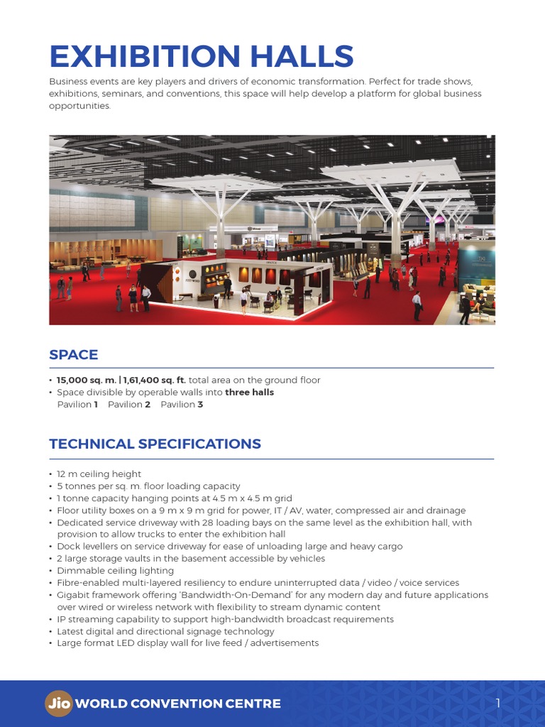 Jio World Convention Centre Exhibition Halls Factsheet | PDF