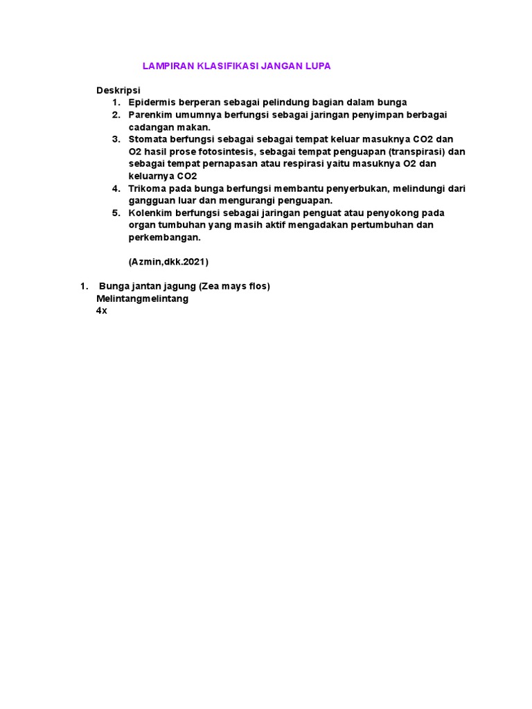 Struktur Jaringan Bunga Berbagai Spesies | PDF | Sains & Matematika