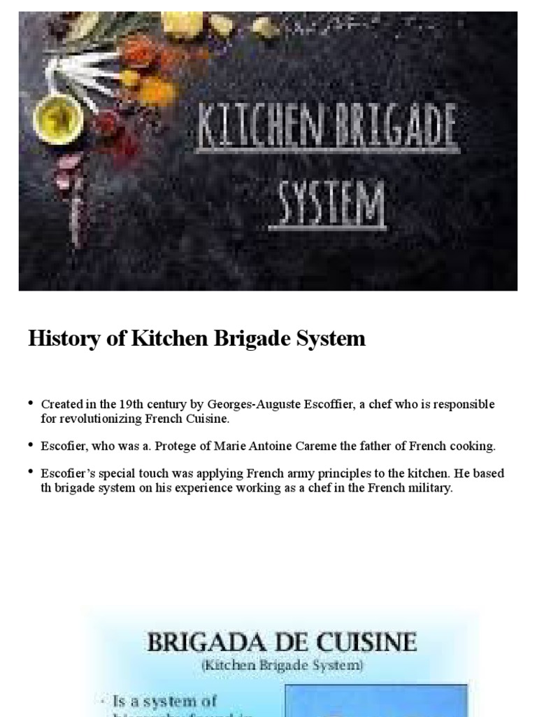 Kitchen Brigade System | PDF