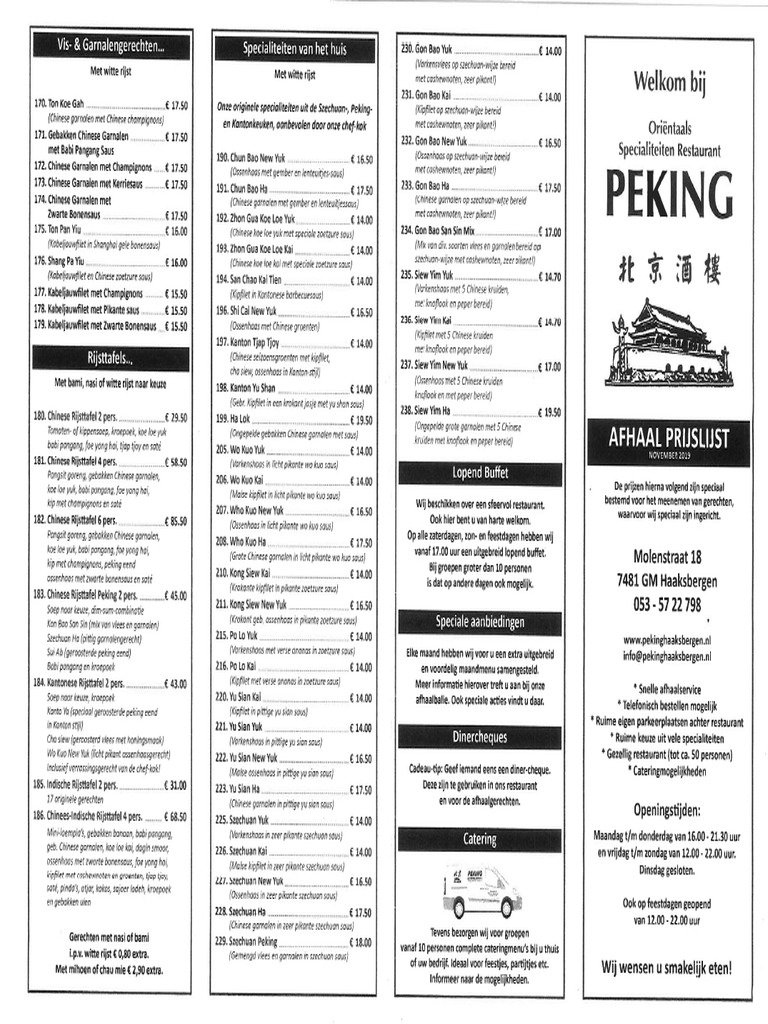 Chineese Bingo Menukaart | PDF