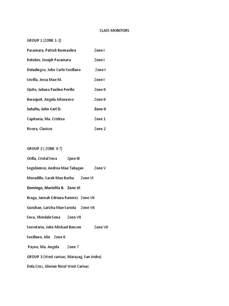 Class Monitors | PDF