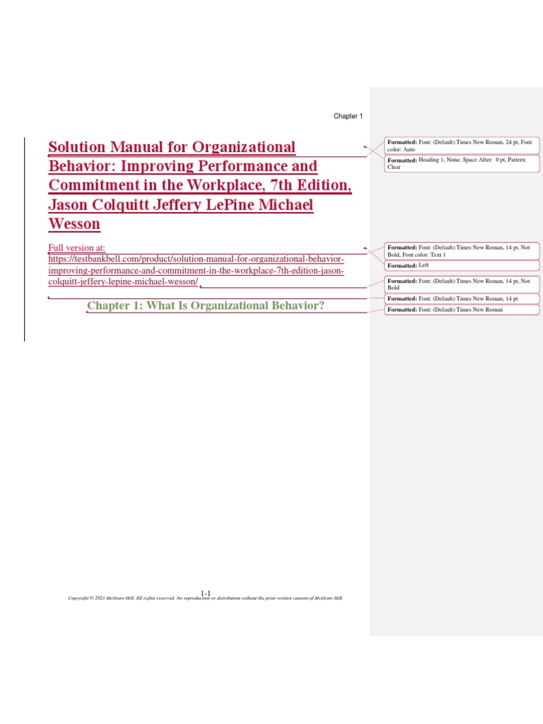 Solution Manual For Organizational Behavior Improving Performance and ... Solution Manual For Organizational Behavior Improving Performance and ...