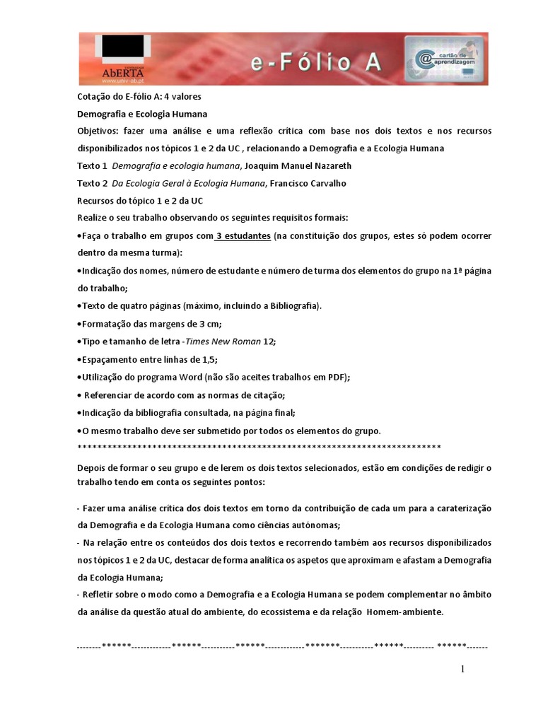 Enunciado Efolio A 2022-2023 41018 Demografia | PDF