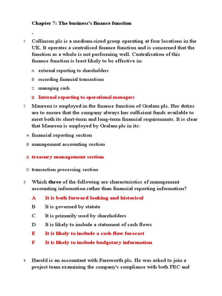 Chapter 7: The Business's Finance Function .: Internal Reporting To ...