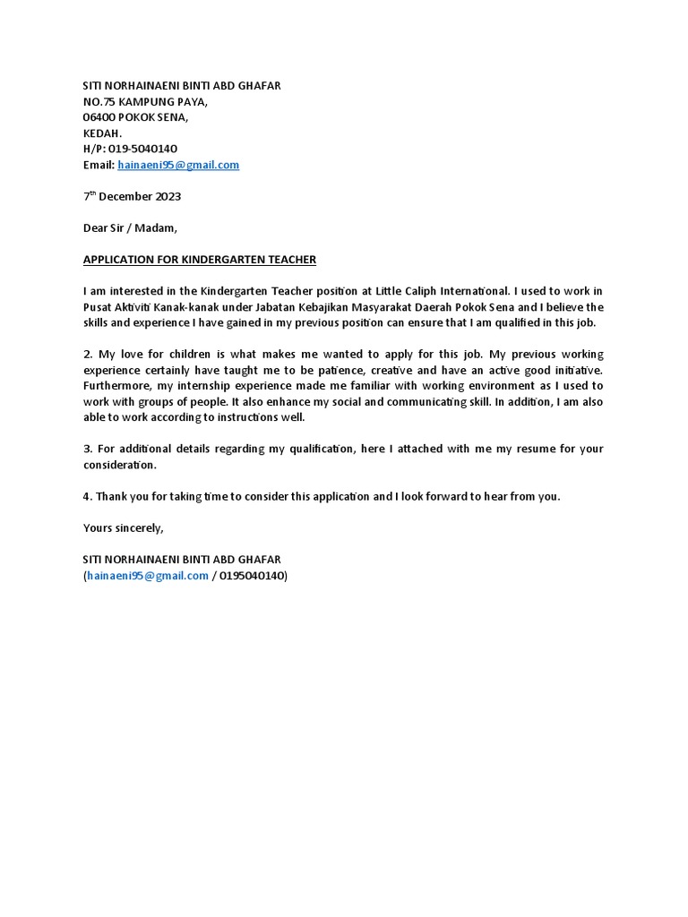 Cover Letter | PDF | Career & Growth | Self-Improvement