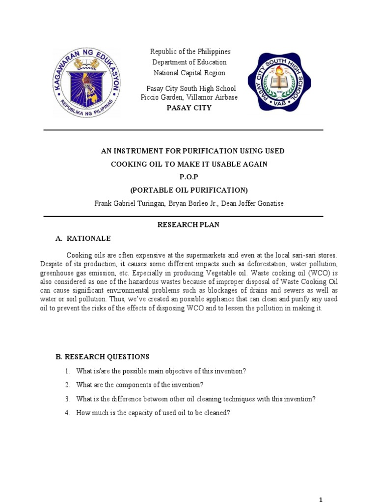 Sample Research Plan Sip P.O.P | PDF