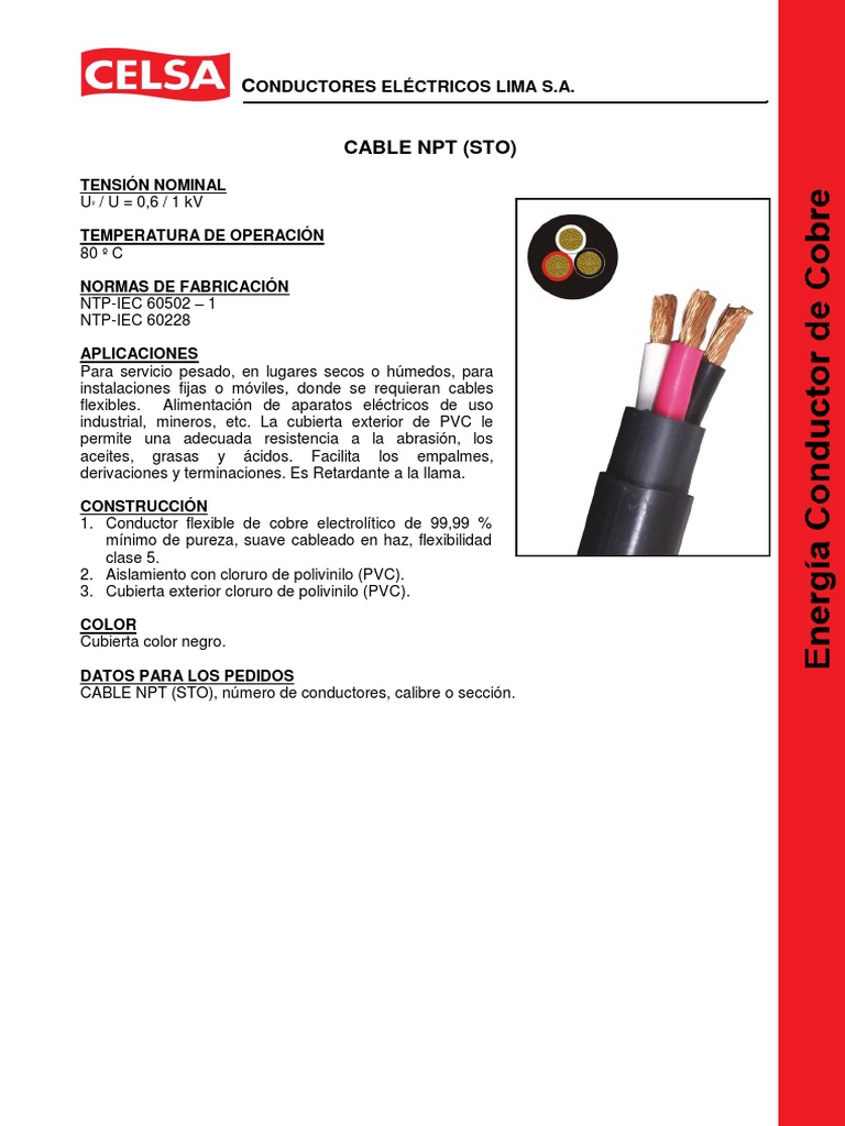 Celsa Cable NPT (Sto) | PDF