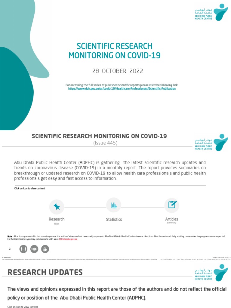 28 10 2022 ADPHC Scientific On COVID19 | PDF | Public Health | Health ...