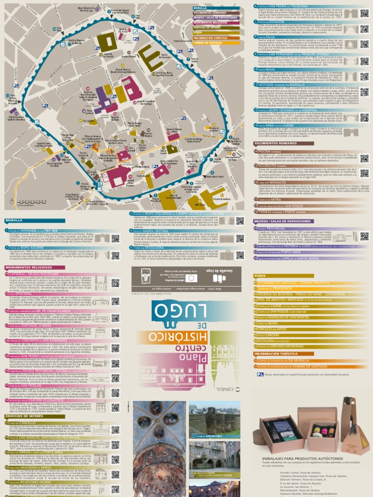 Mapa Turístico de Lugo y Sus Monumentos | PDF | Santiago de compostela ...