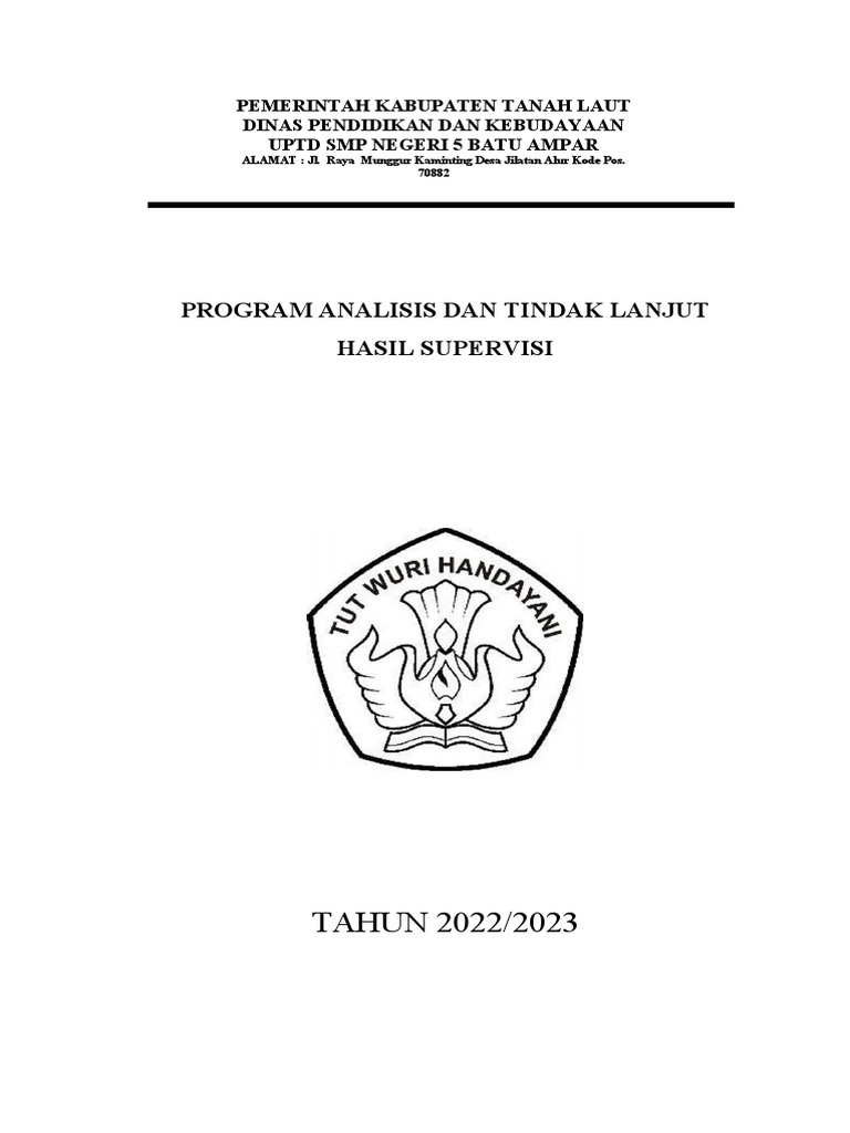 Program Analisis Dan Tindak Lanjut Supervisi 2022,2033 | PDF
