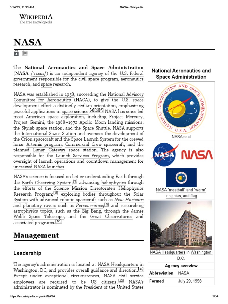 NASA - Wikipedia | PDF