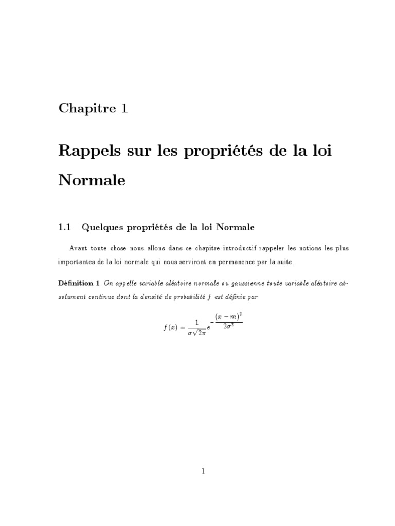Loi Normale | PDF | Écart type | Loi normale