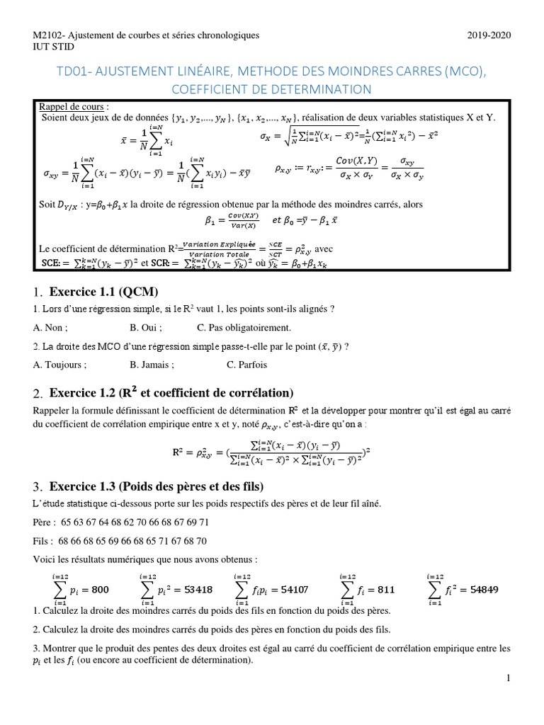 Ajustement Linéaire et Séries Temporelles | PDF | Ajustement affine | Régression linéaire