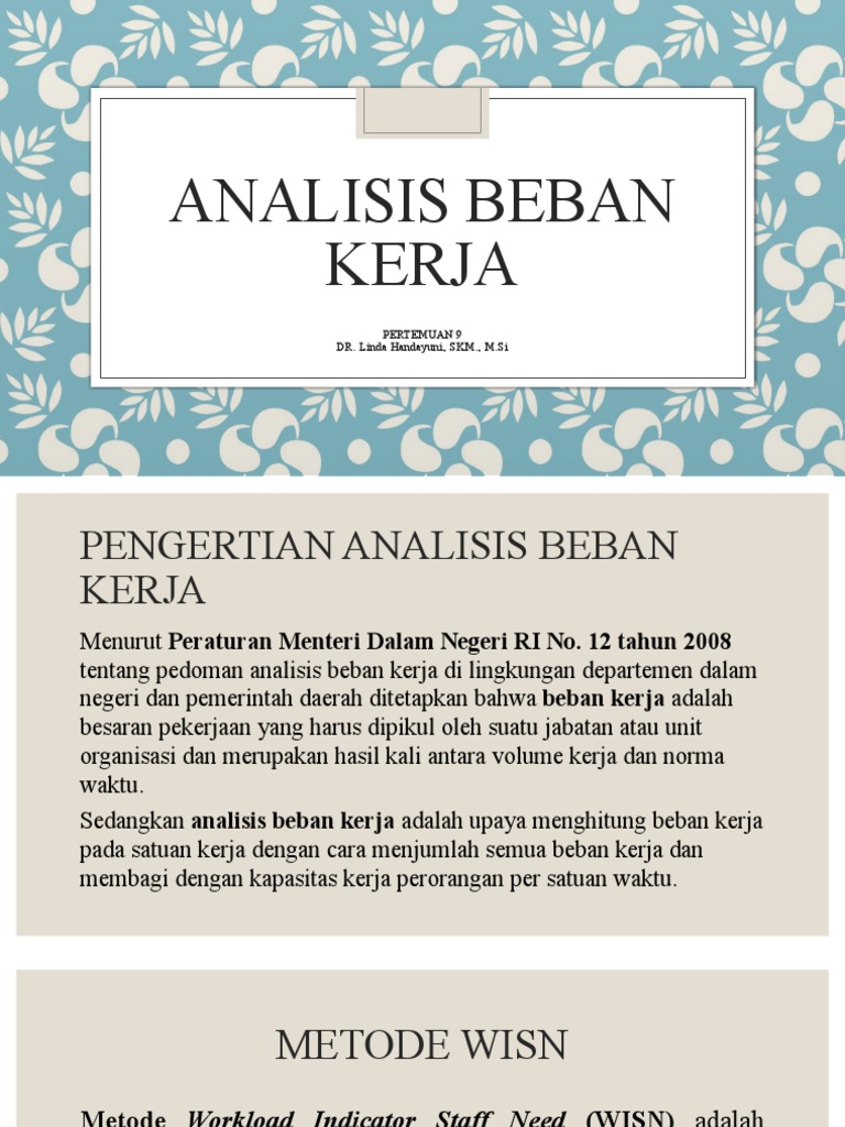 Analisis Beban Kerja Metode Wisn | PDF