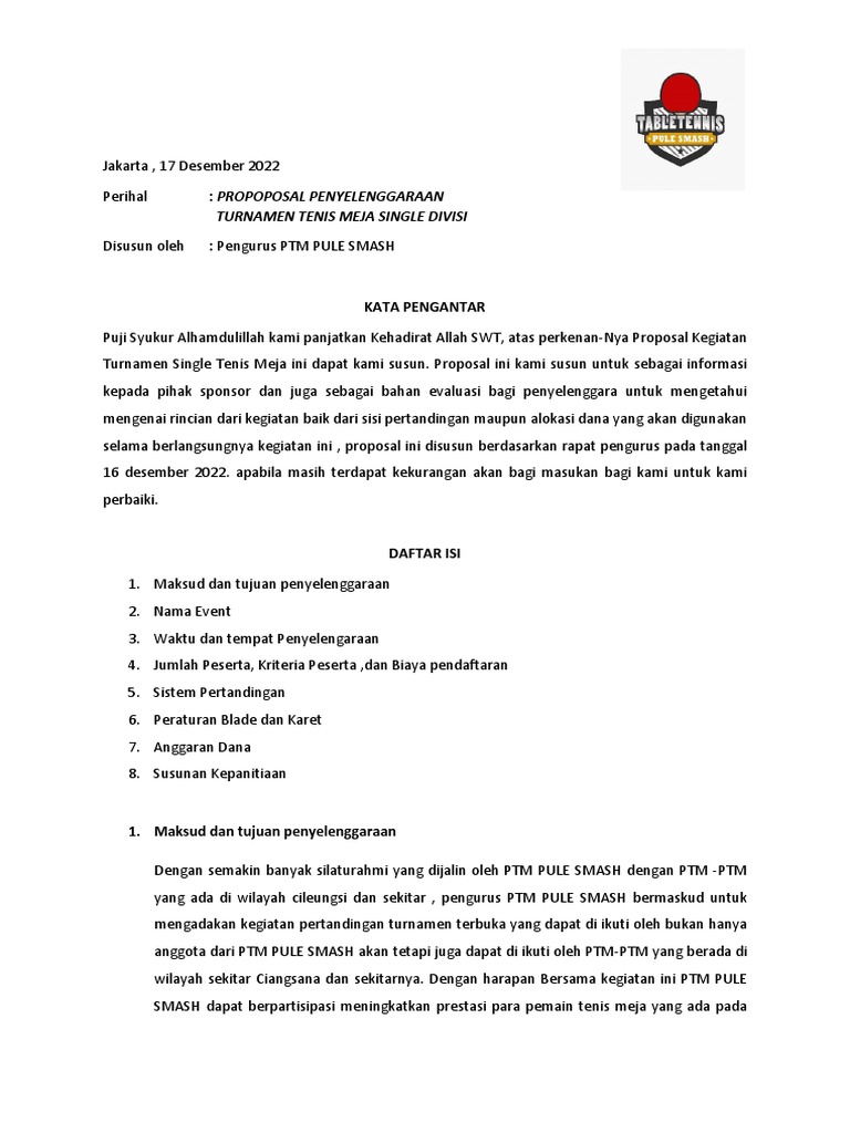 Proposal Turnamen | PDF