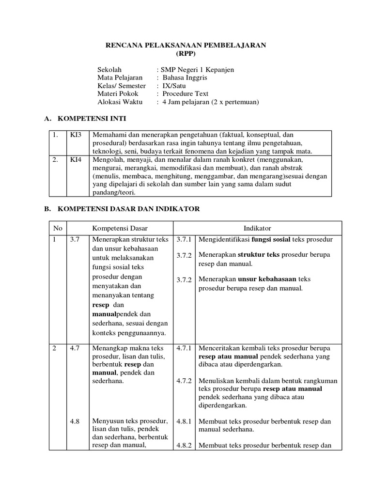 Materi Teks Prosedur Resep | PDF