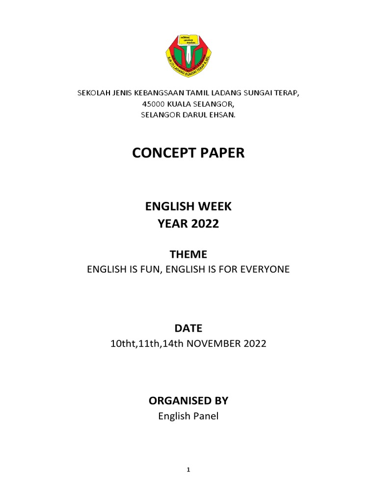 English Week Concept Paper | PDF