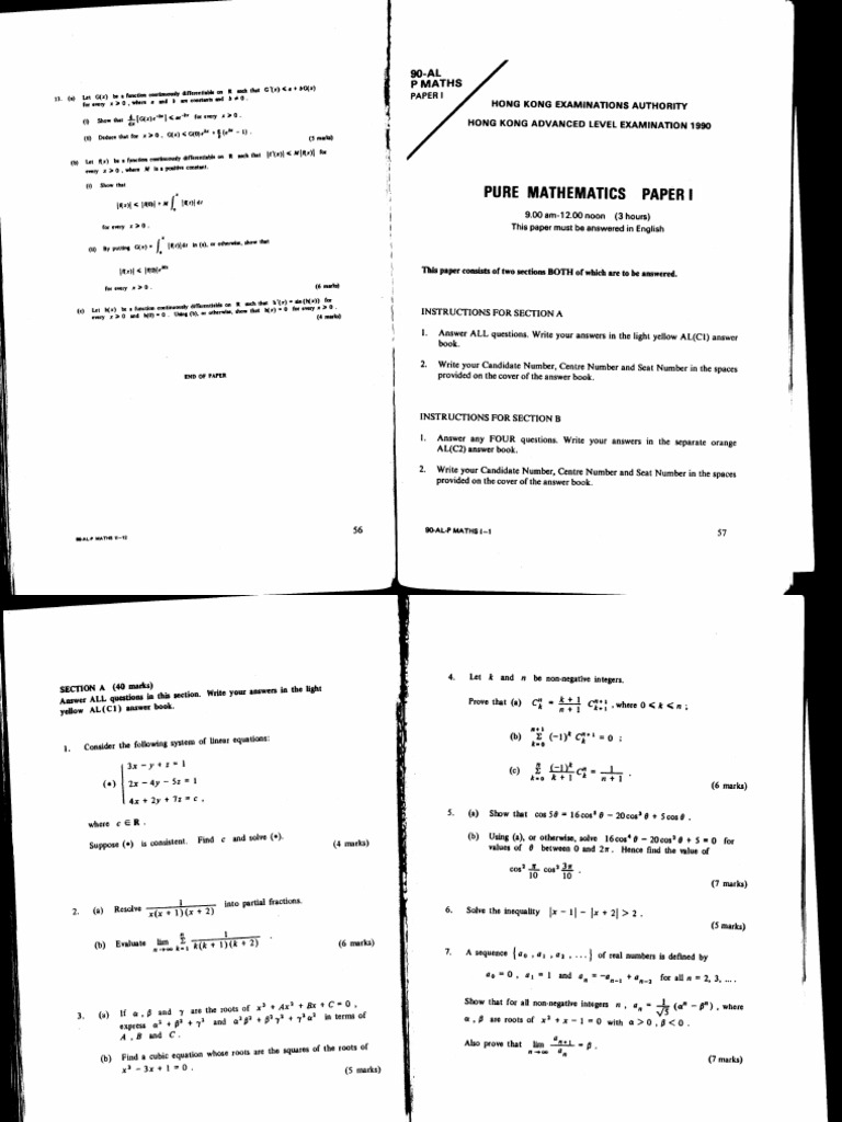 AL 1990 Pure Math | PDF