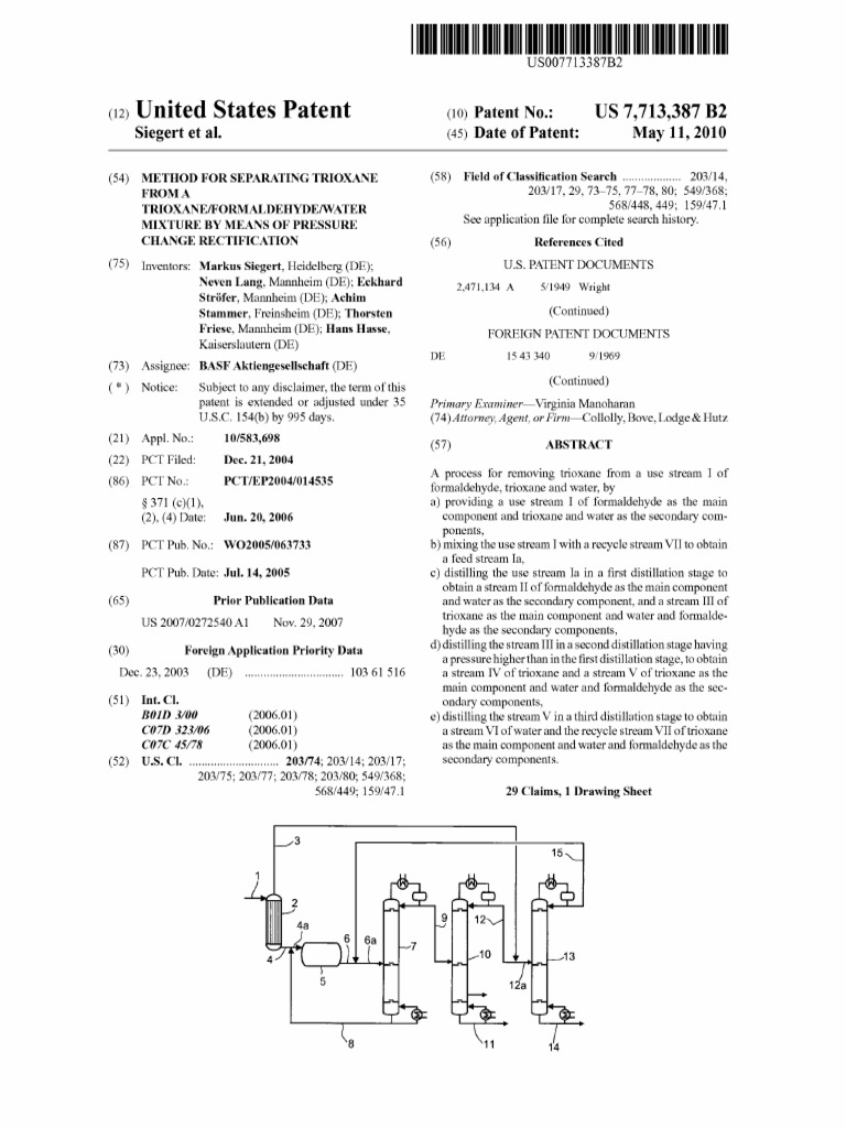 US7713387 HHHHB | PDF | Distillation | Chemical Reactor