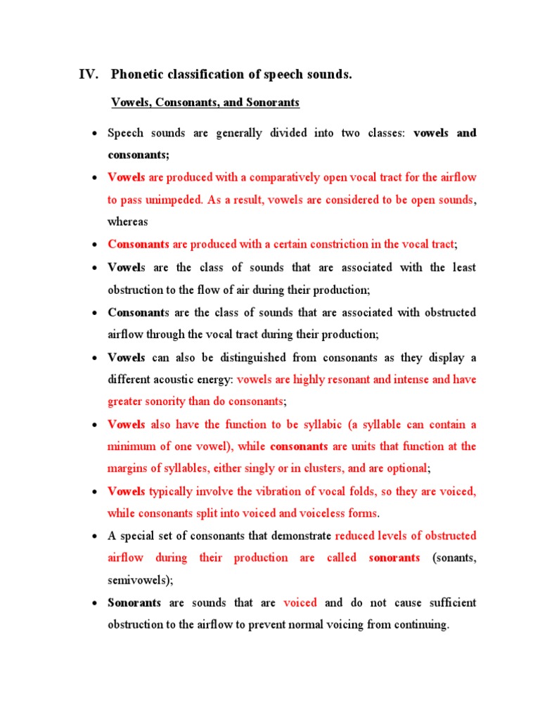 Phonetic Classification of Speech Sounds | PDF